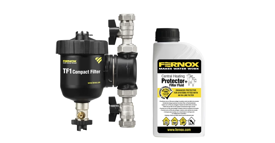 FERNOX TF1 Compact Filter 3/4 + Protector+ Filter Fluid - FERNOX