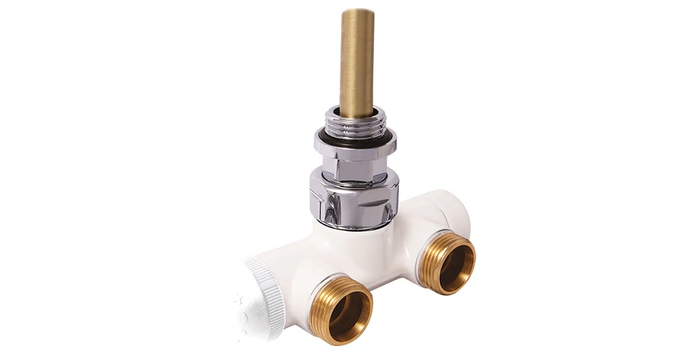 HERZ VUA-50 négyjáratú termosztatikus szelep egycsöves üzemre, sarok, design fehér - HERZ