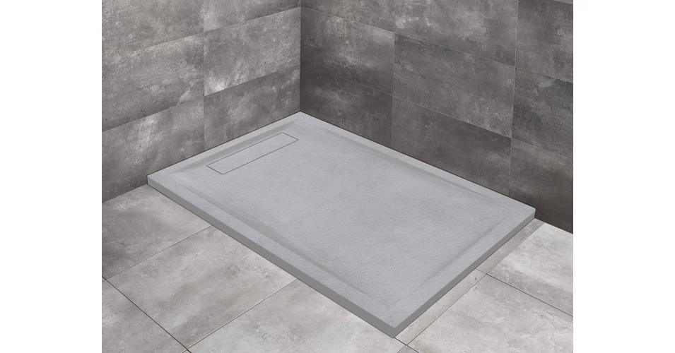 RADAWAY Doris F lapos szögletes műmárvány zuhanytálca, szürke - RADAWAY