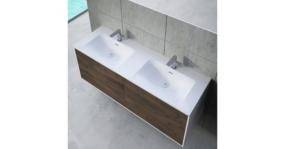 STROHM TEKA Sense dupla öntött márvány mosdó, 140 cm - STROHM TEKA