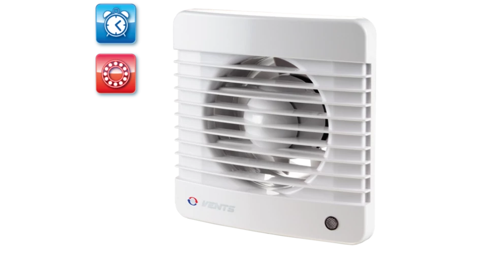 VENTS 100 MT L ventilátor, időzítős, golyóscsapágyas - VENTS